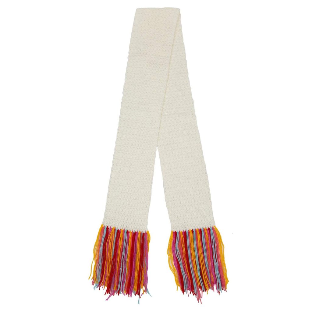 White Woollen Muffler for Kids - Little Ginnie